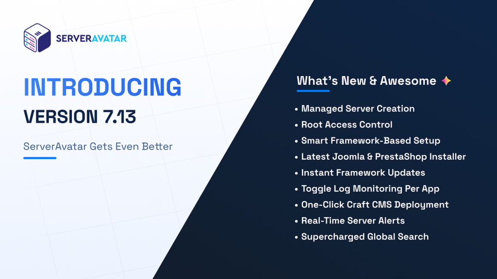 ServerAvatar v7.13 – New Features & Improvements